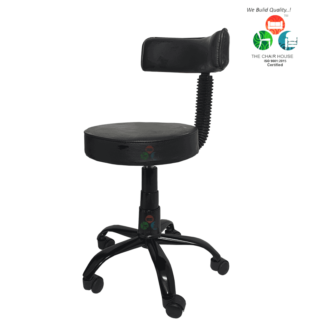 BS1 Adjustable Height Revolving Stool/Chair (Bold Black, Metal Base ...