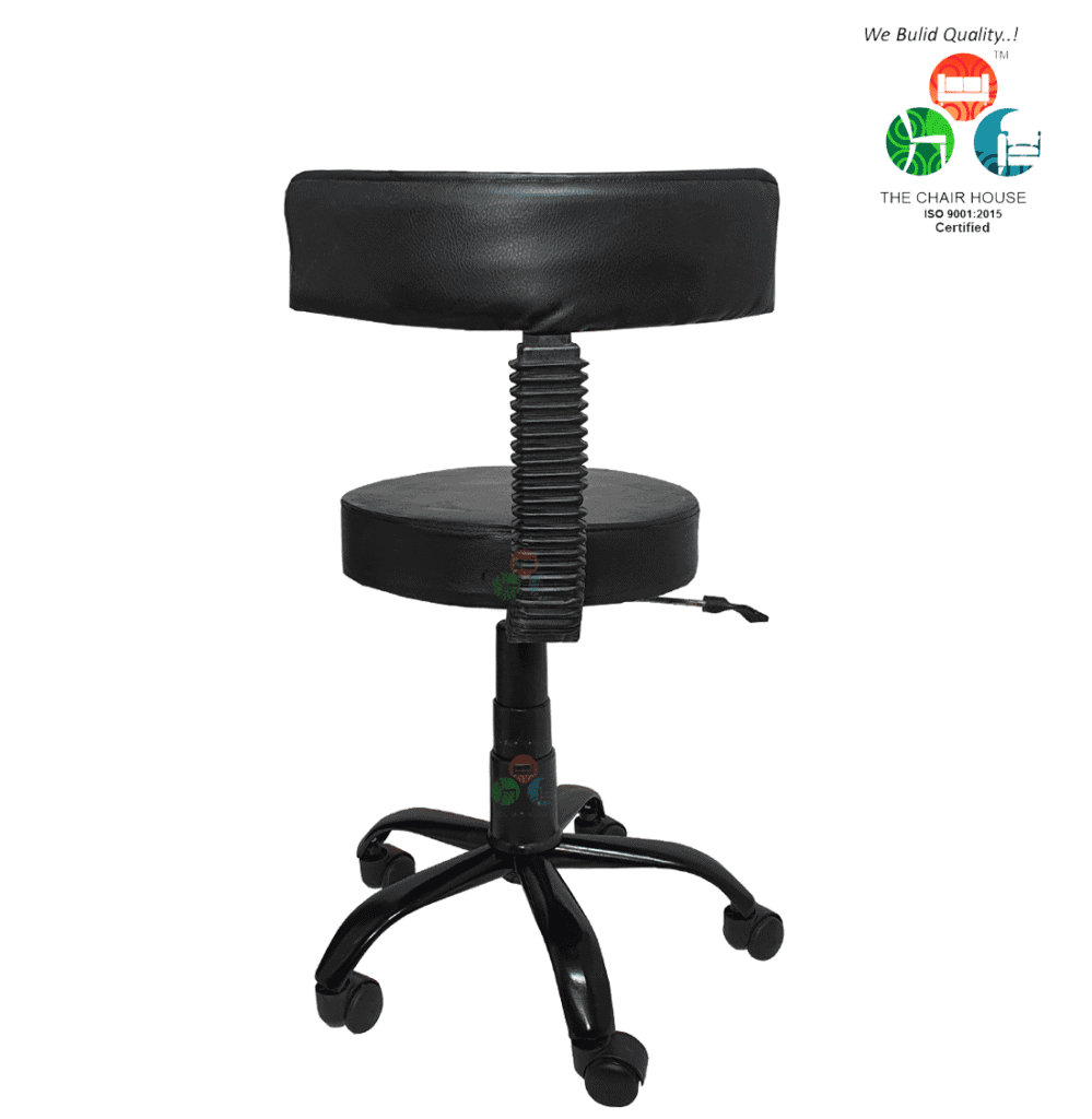 BS1 Adjustable Height Revolving Stool/Chair (Bold Black, Metal Base ...