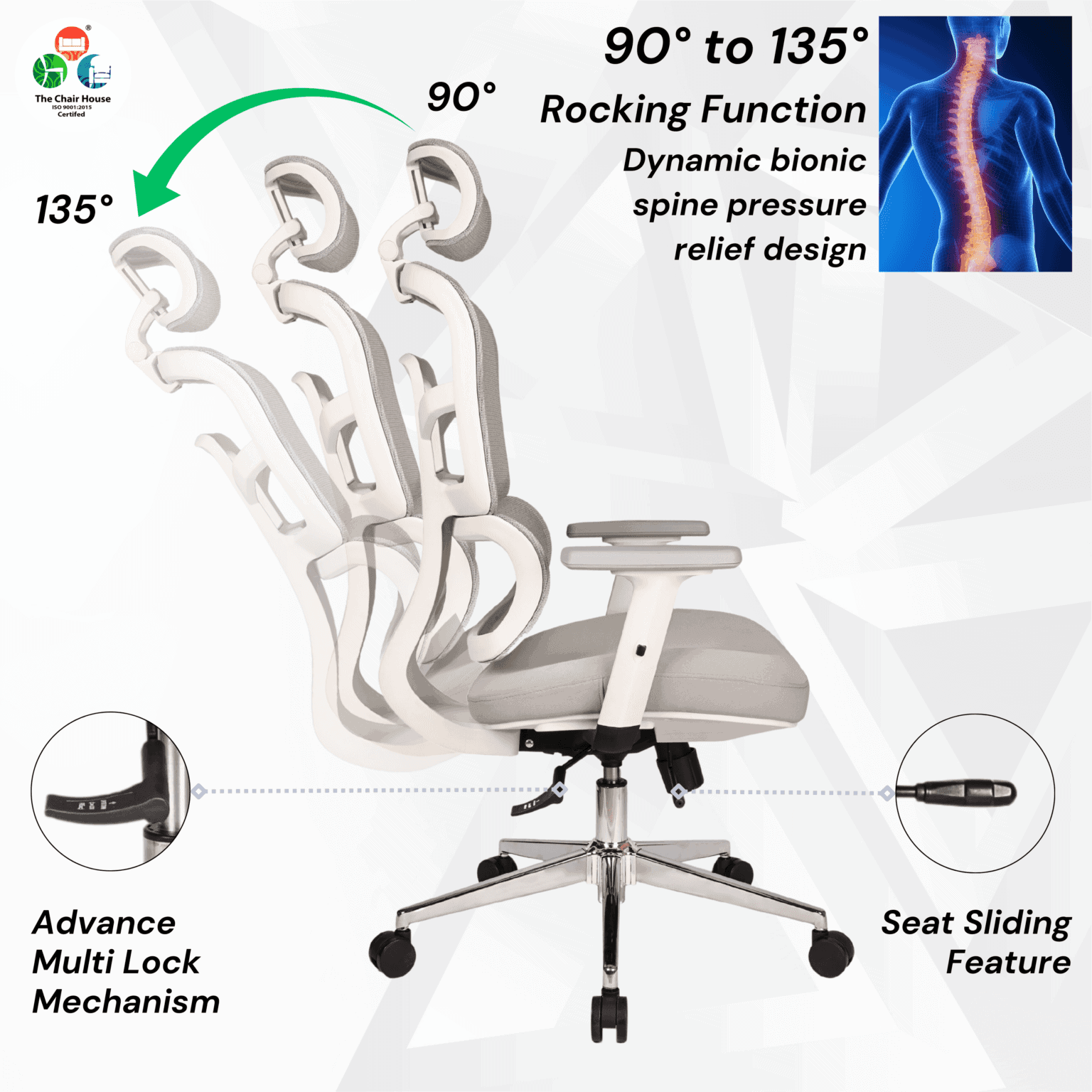 C158 -SMART High Back Ergonomic Mesh Office Chair Home Computer Chair ...