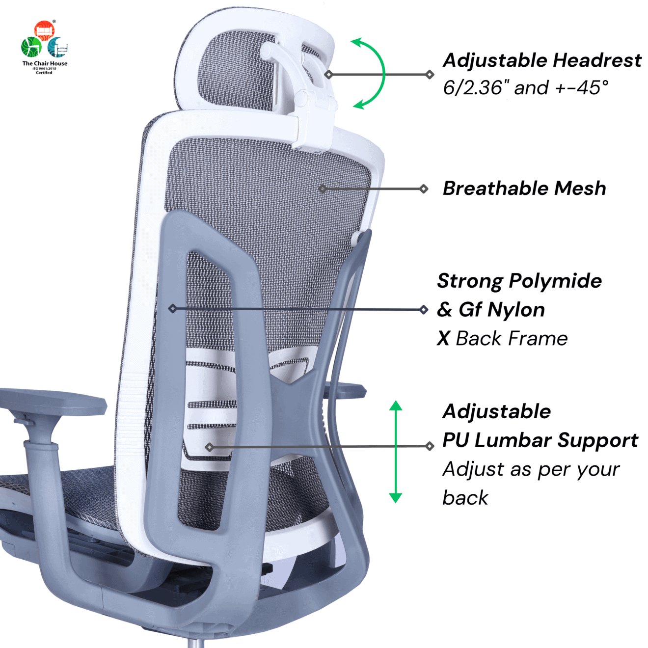 C159 - INOX Ergonomic Mesh High Back Executive Office Chair for Maximum ...